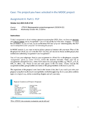 CT3101 Assignment 6 Planning and Earned Value (2023) - Assignment 6: Project planning and ...