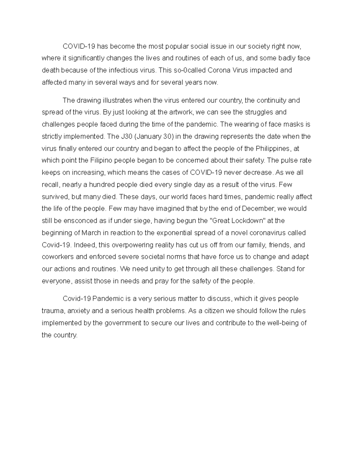 Mendanio Rosiljannahmaye( Covid-19 Reflection - COVID-19 has become the ...