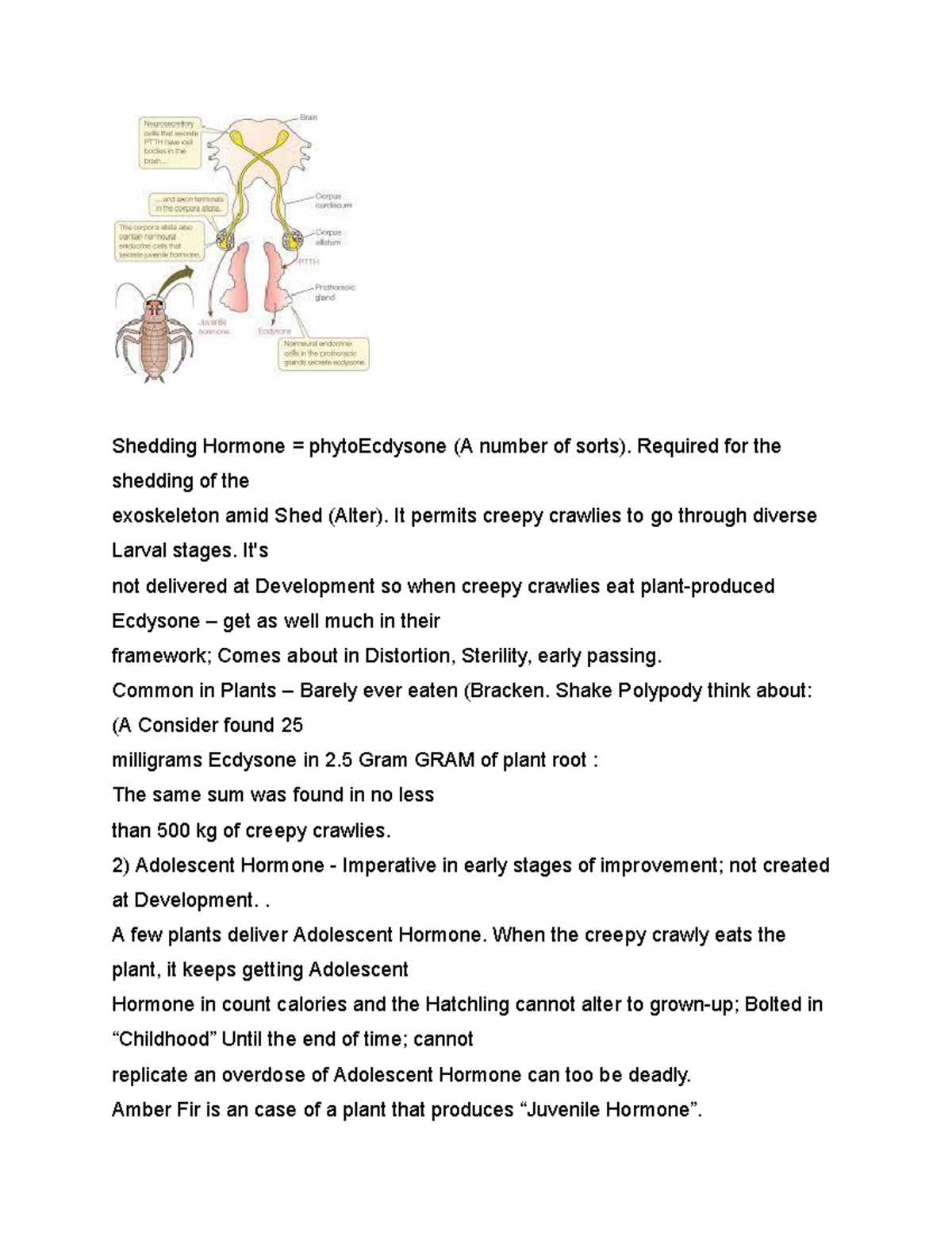 Moulting Hormones - Adaptations lecture notes - Shedding Hormone ...