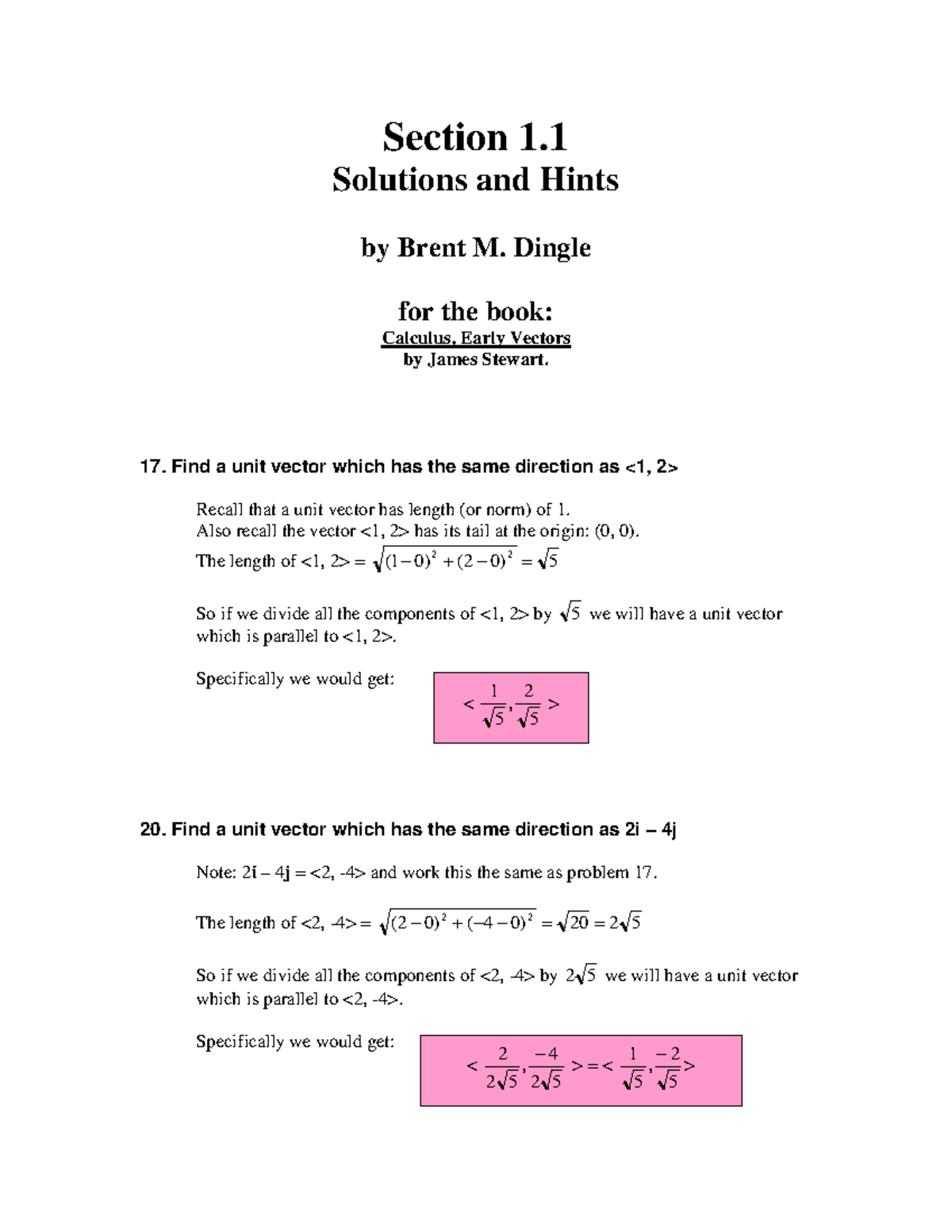 Sect01 01 - worksheet - Section 1. Solutions and Hints by Brent M ...