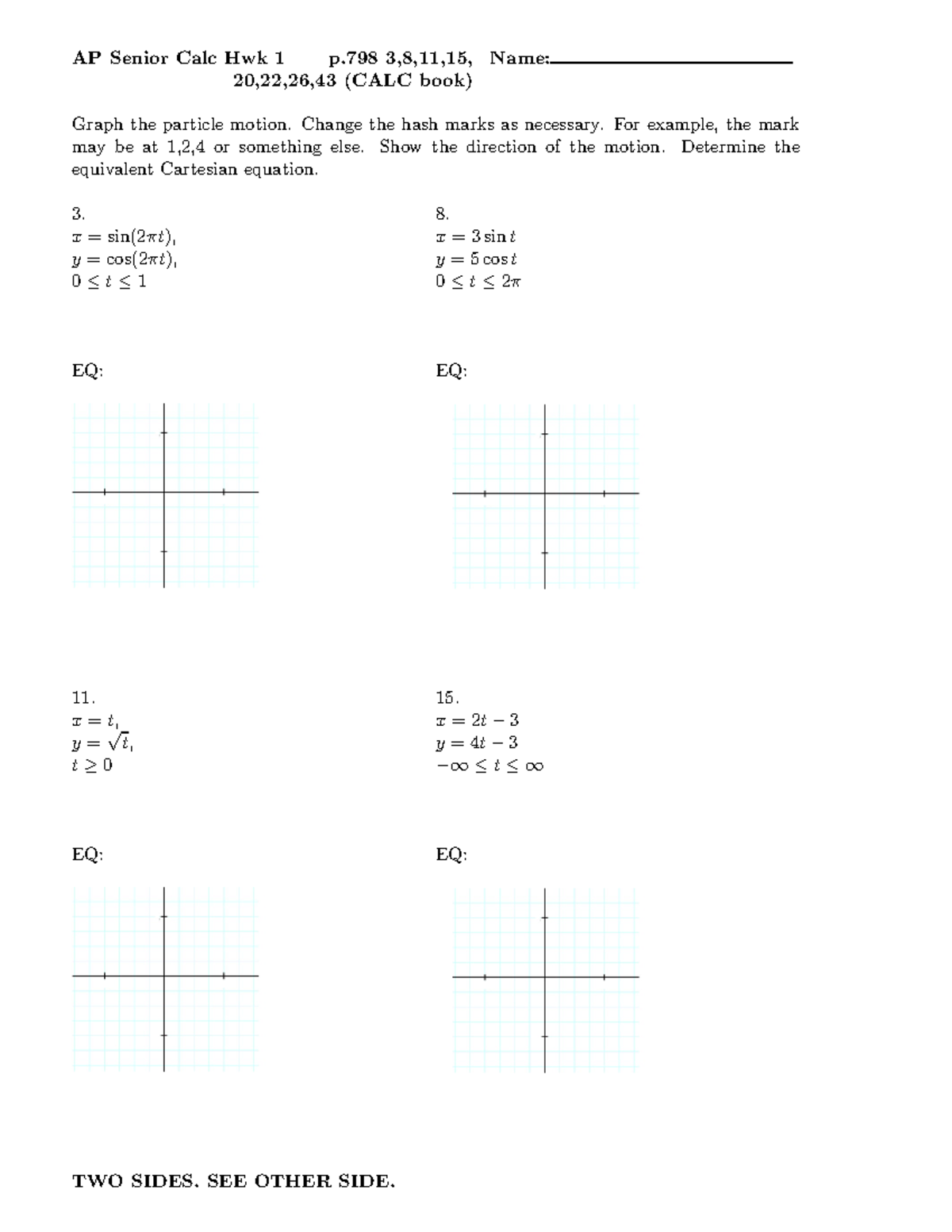 AP BC Calculus Homework 01 of practice materials for final AP exam - AP ...