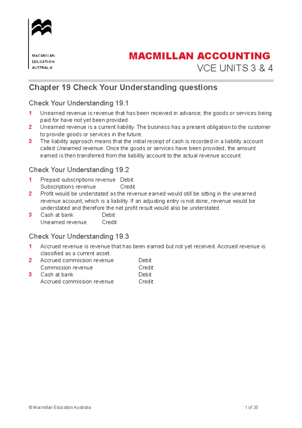 Chapter 19 - BDA - MACMILLAN ACCOUNTING VCE UNITS 3 & 4 Chapter 19 ...