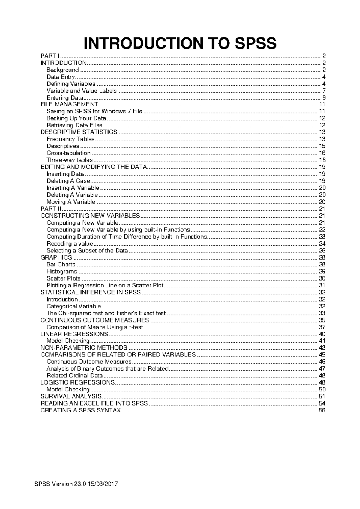 SPSSnotes - Step by step IBM tutorial notes - INTRODUCTION TO SPSS PART ...