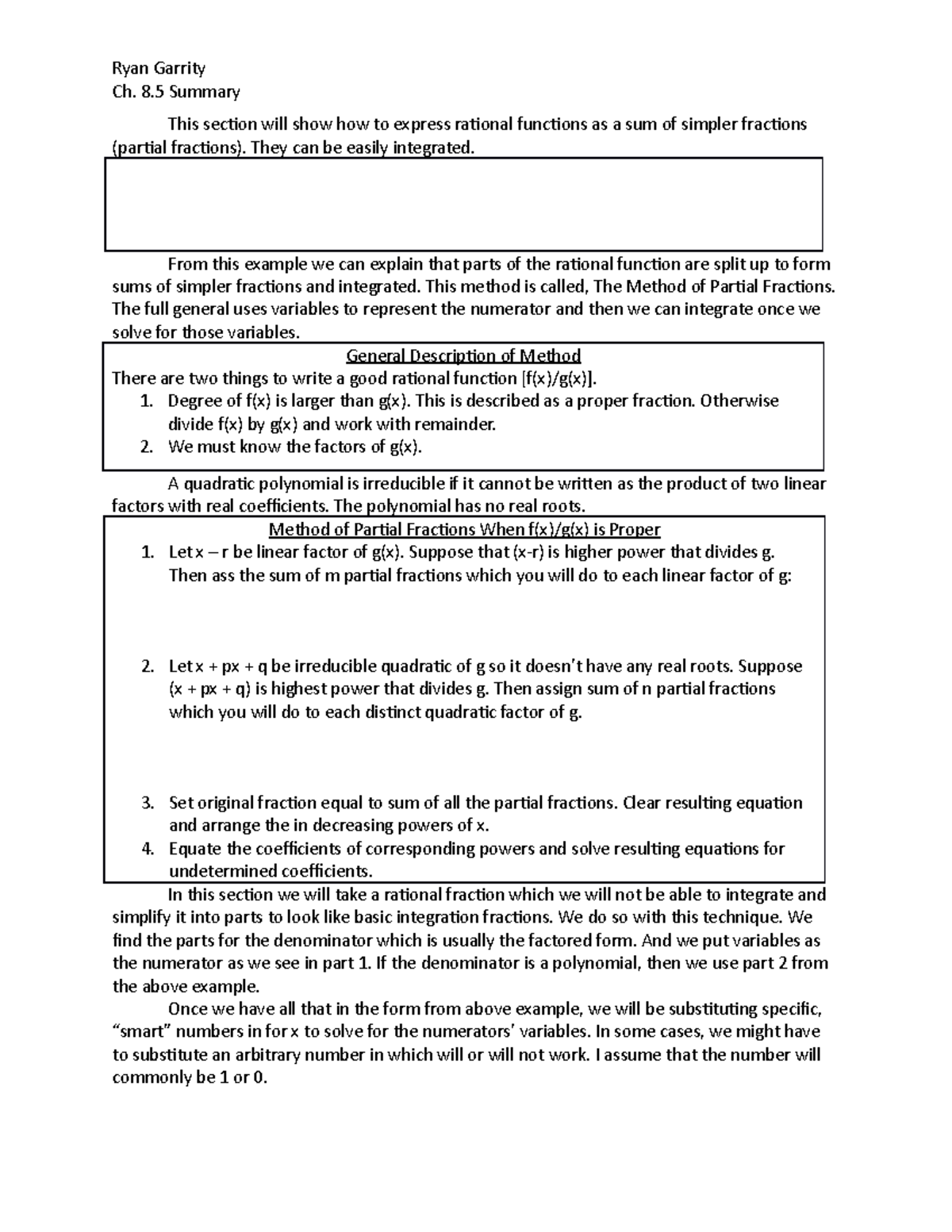 Ch. 8 - Chapter - Section Summary. Enough detail to sum the basic ...