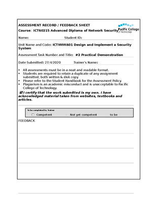Ictnwk 607 Design and implement wireless network security Practical ...
