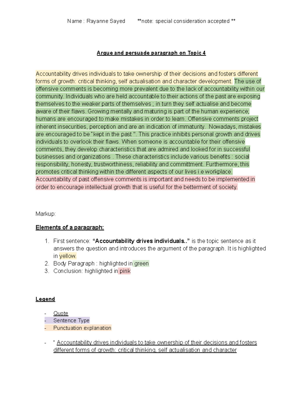 Paragraph Analysis - Argue and persuade paragraph on Topic 4 ...