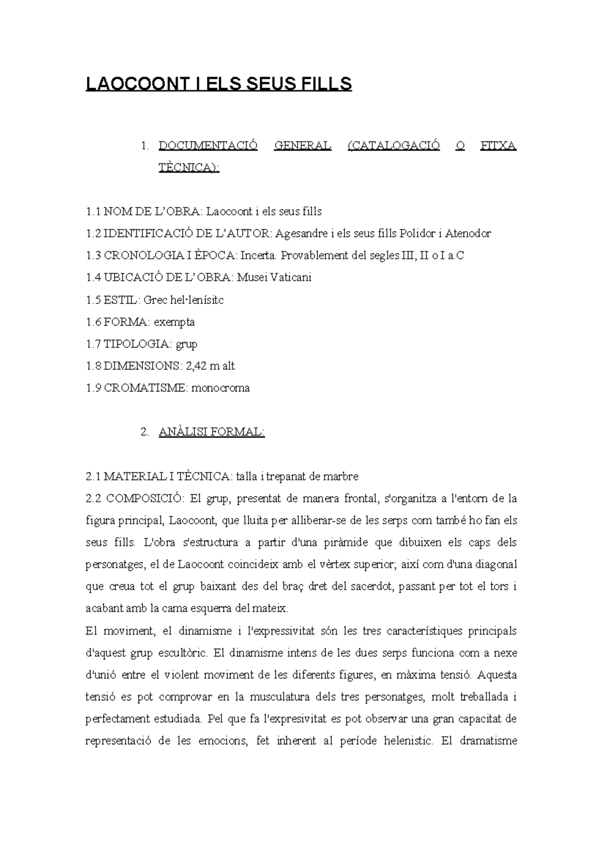 Laocoont I ELS SEUS Fills - LAOCOONT I ELS SEUS FILLS 1. DOCUMENTACIÓ ...