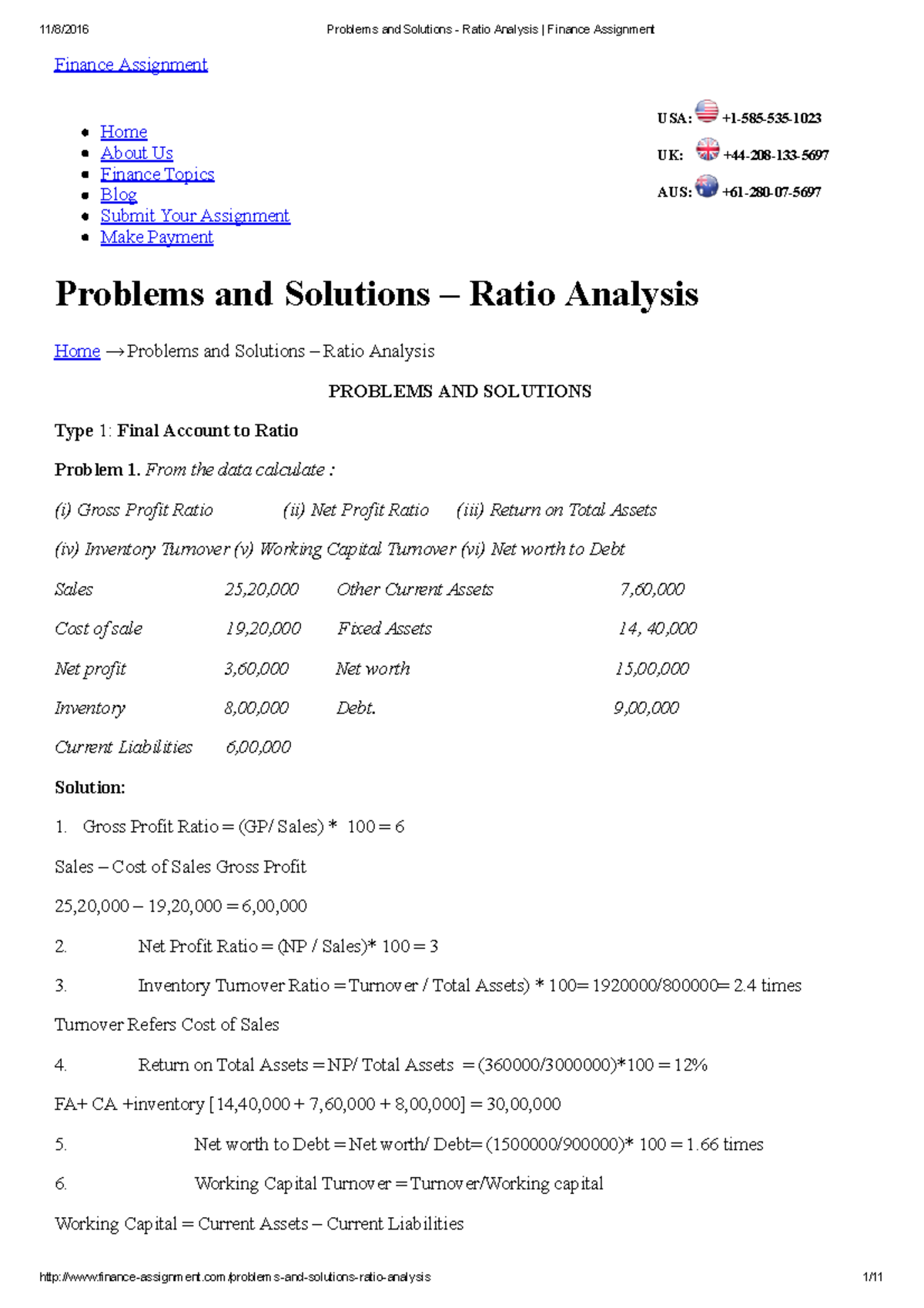 Problems-and-solutions-ratio-analysis-finance-assignment - USA: +1 585 ...
