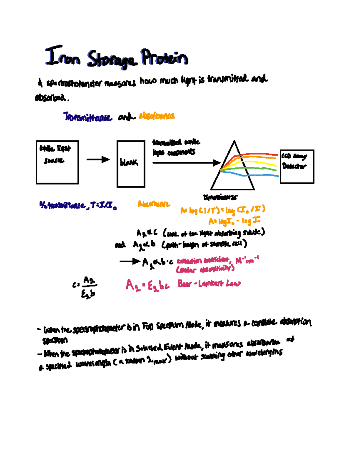 Experiment 9 Lecture Video - Iron Storage Protein A spectrophotometer ...