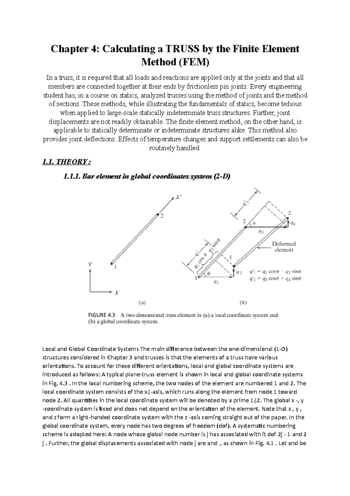 Numerical-analysic - Chapter 4: Calculating a TRUSS by the Finite ...