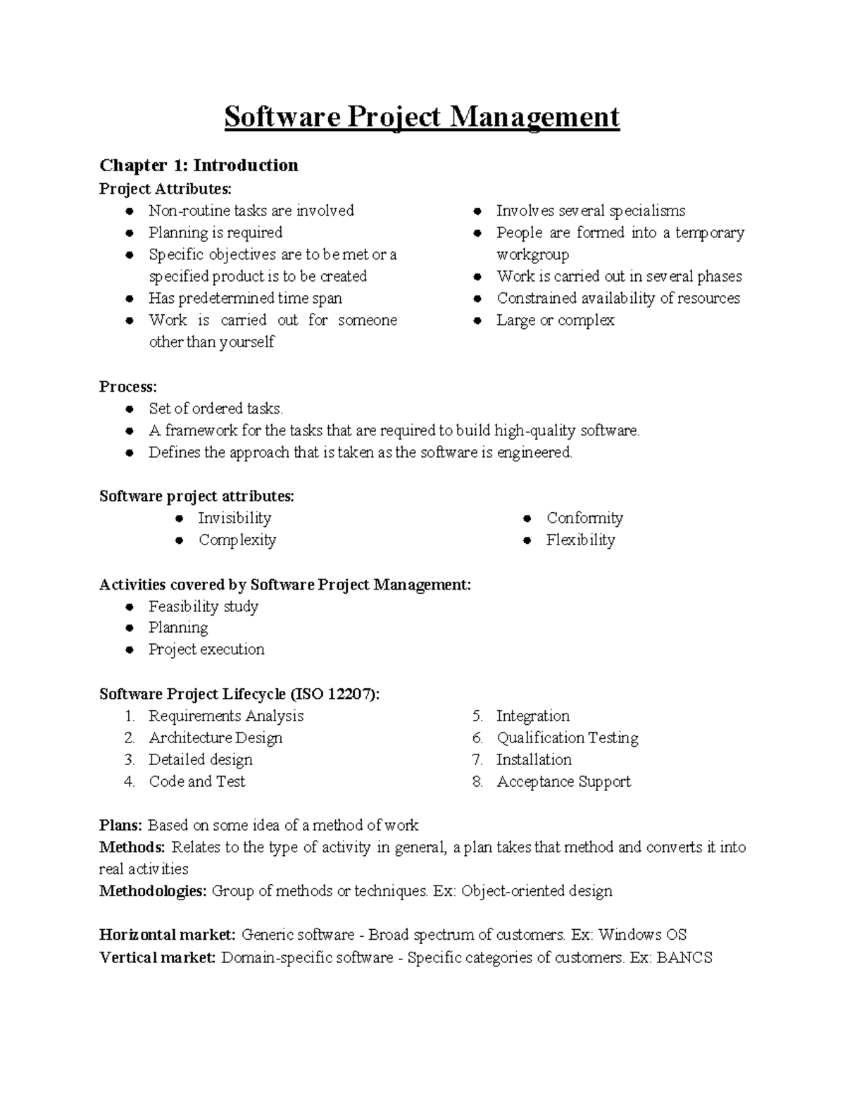Software Project Management - Software Project Management Chapter 1 ...
