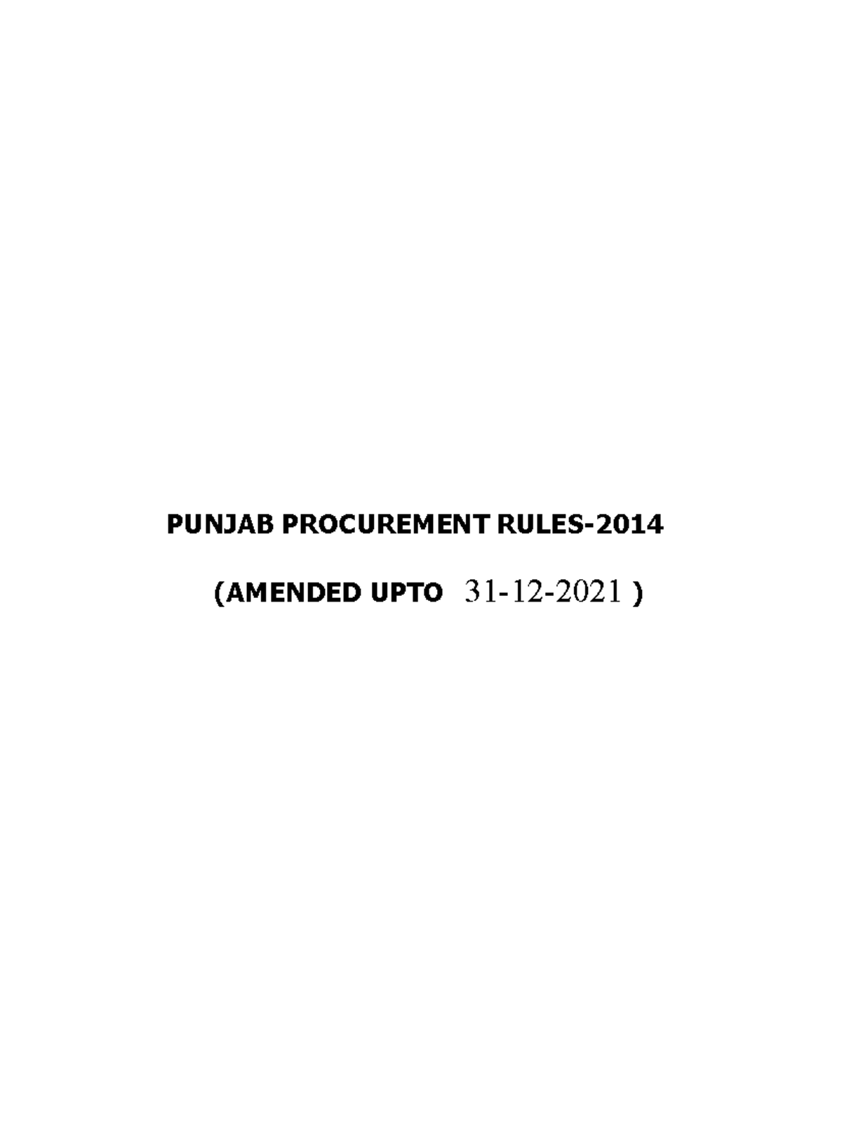 PPRA Rules - PUNJAB PROCUREMENT RULES- (AMENDED UPTO 31-12-2021 ) ppra ...