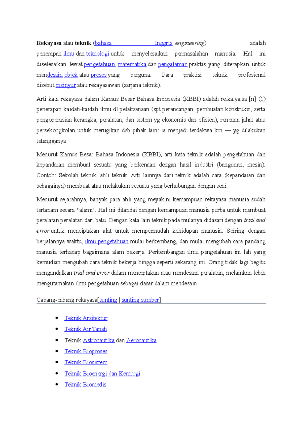 Definisi teknik - Rekayasa atau teknik (bahasa Inggris: engineering ...