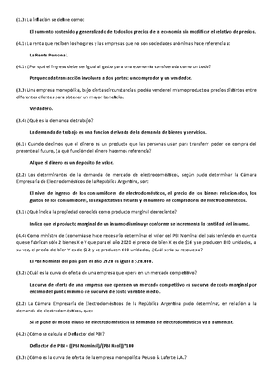 Trabajo Práctico 4 - Diagnóstico AL 100% [ED4] Principios DE Economia 10-OCT-2022 10-DEC-2022 ...