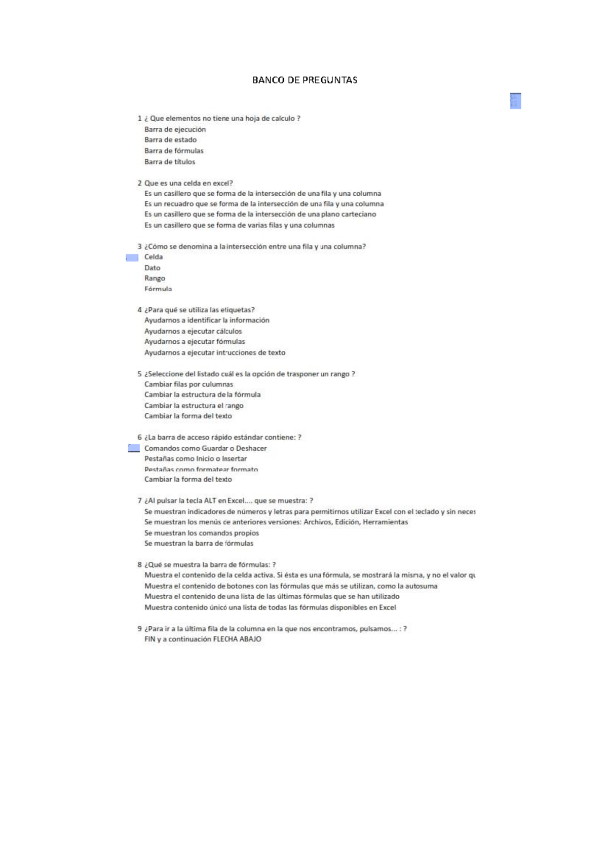 Banco PREG-dos - gggg - control hidro - BANCO DE PREGUNTAS - Studocu