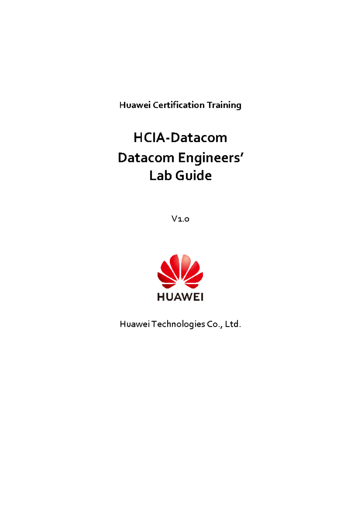 HCIA-Datacom V1.0 Lab Guide - Huawei Certification Training HCIA ...