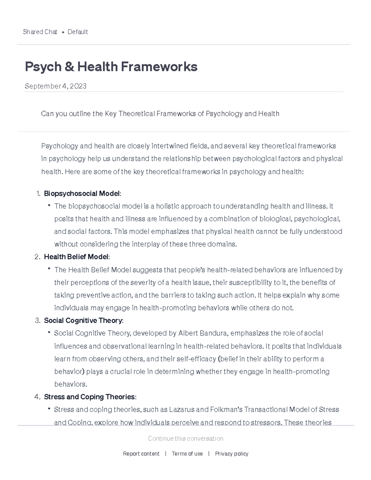 Key Theoretical Frameworks of Psychology and Health - Here are some of ...