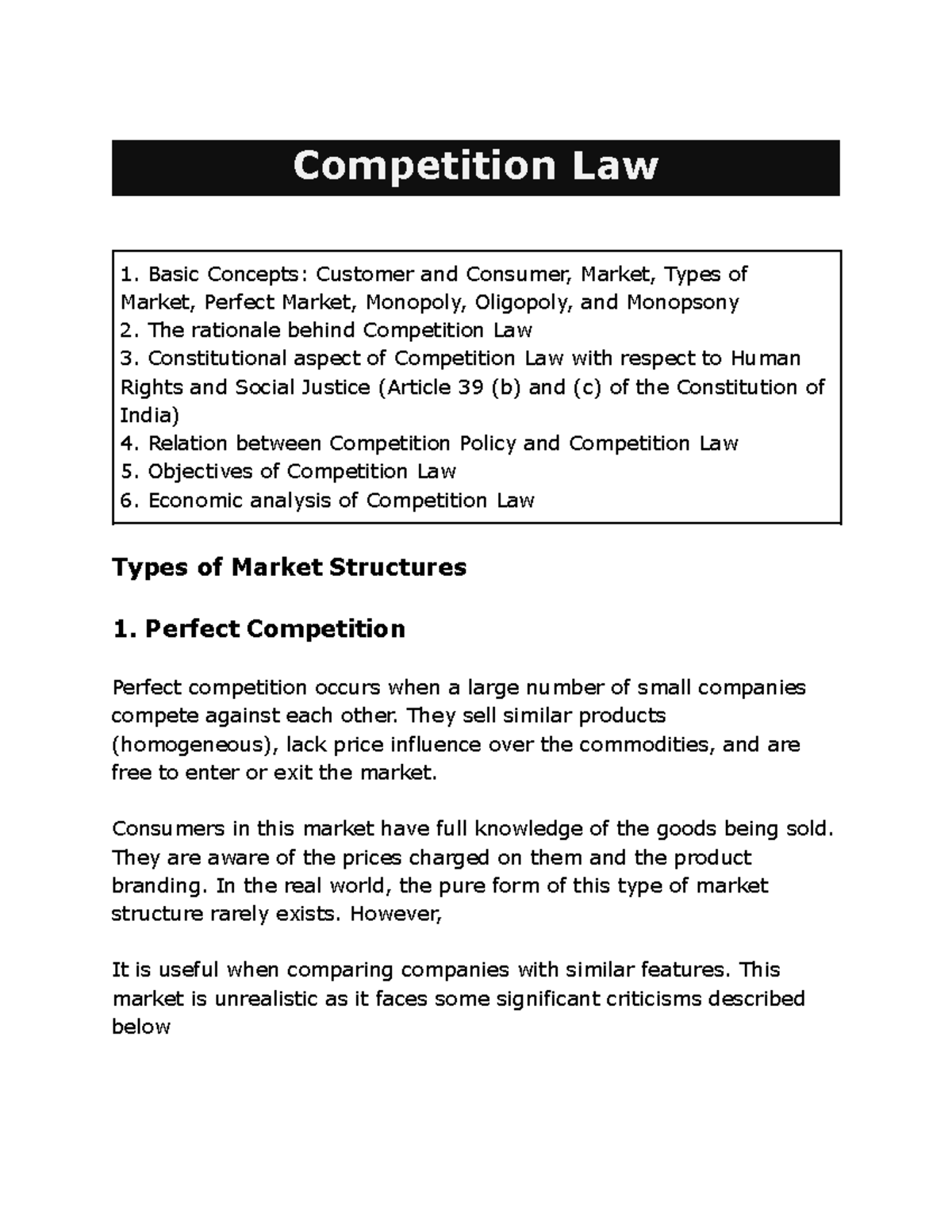 Competition Act,2002 - Competition Law Basic Concepts: Customer and ...