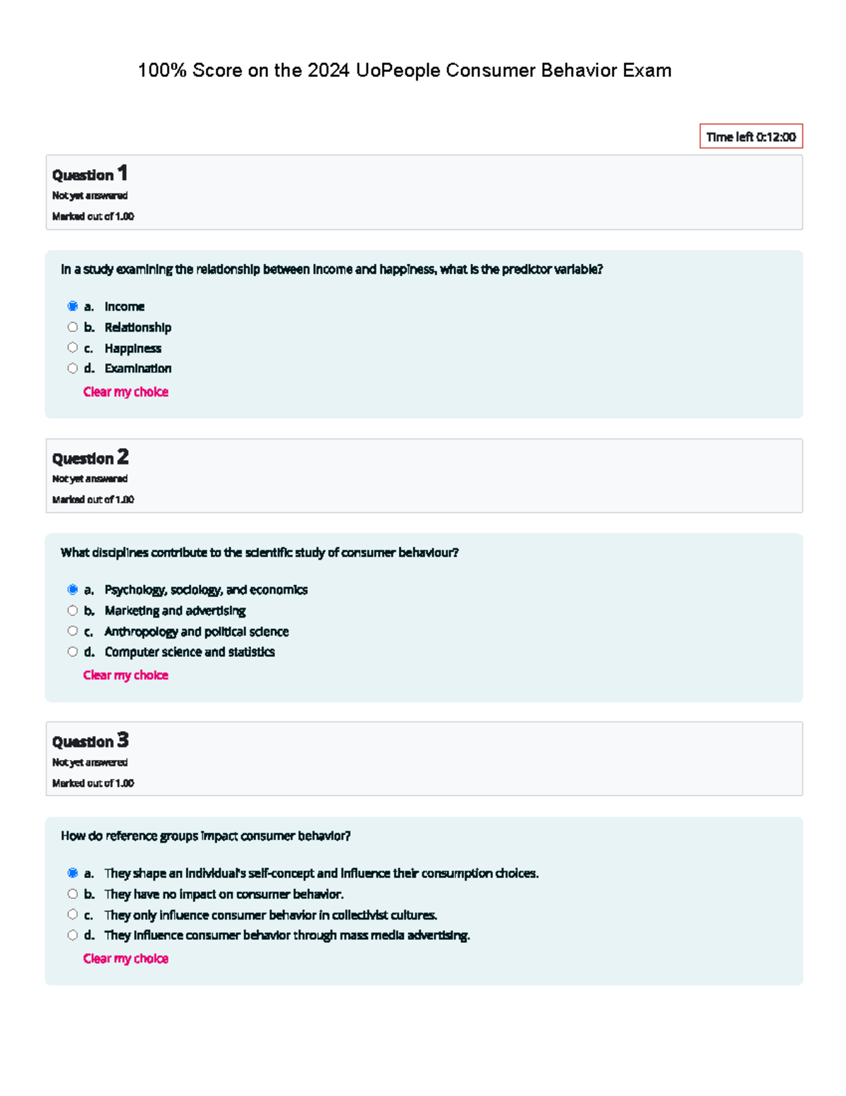 Graded quiz unit 3 consumer behavior uopeople 2024-2025 - Score on the 2024 UoPeople Consumer ...