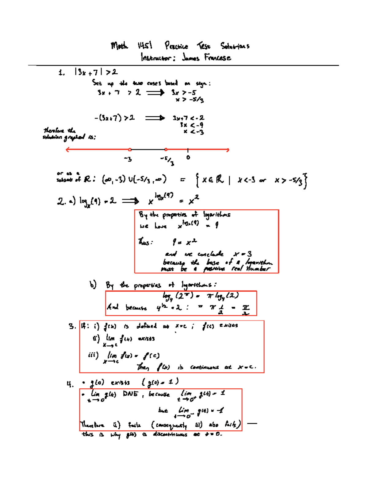 Math 1451 Practice Test Solutions(1) - Math 1451 Practice Test ...