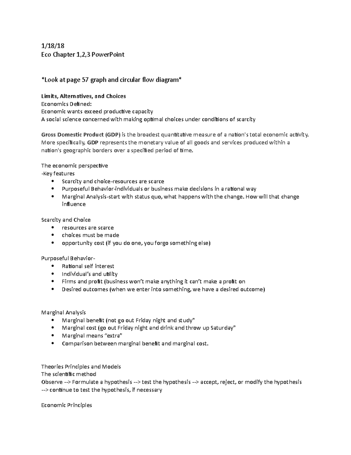 Economics - Lecture notes 1-18 - 1/18/ Eco Chapter 1,2,3 PowerPoint ...