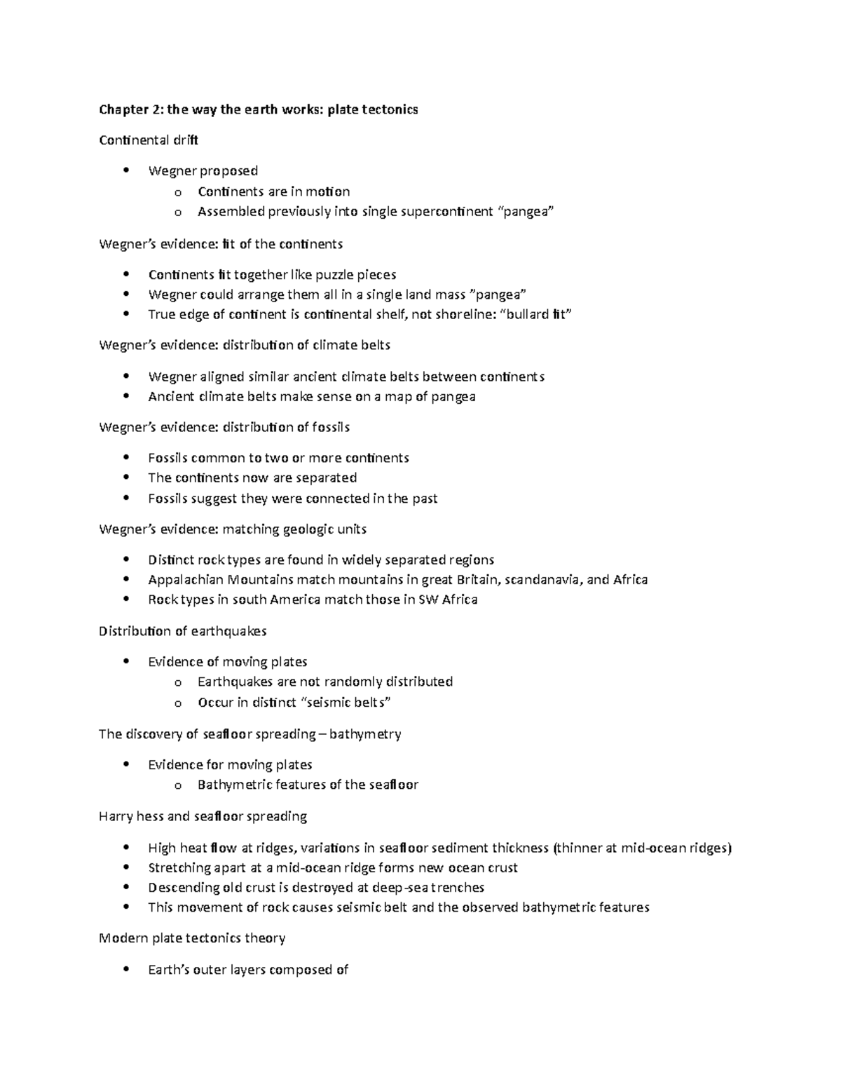 Earth science chapter 2 - Chapter 2: the way the earth works: plate ...