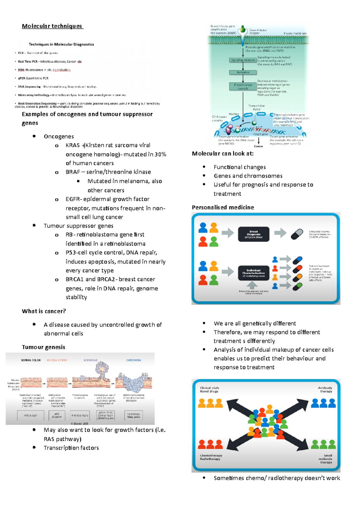 7.Molecular techniques - Molecular techniques Examples of oncogenes and ...