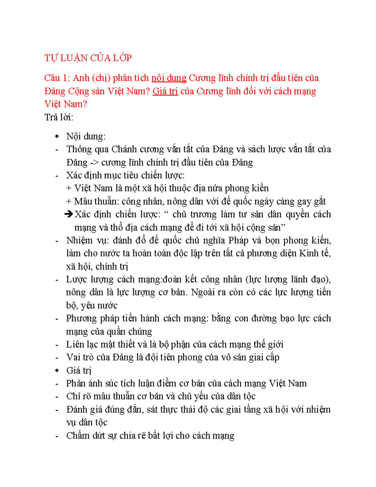 đề cương lsđ - DC LSD - TỰ LUẬN CỦA LỚP Câu 1 : Anh (chị) phân tích nội ...