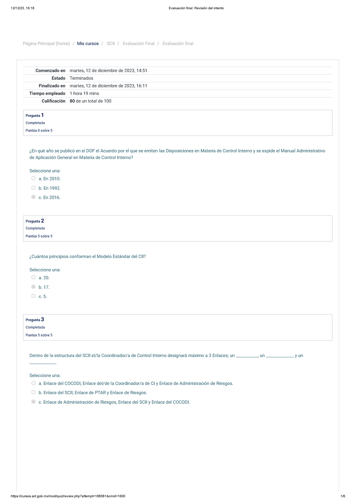 Evaluación final Revisión del intento 3 - Página Principal (home) / Mis ...