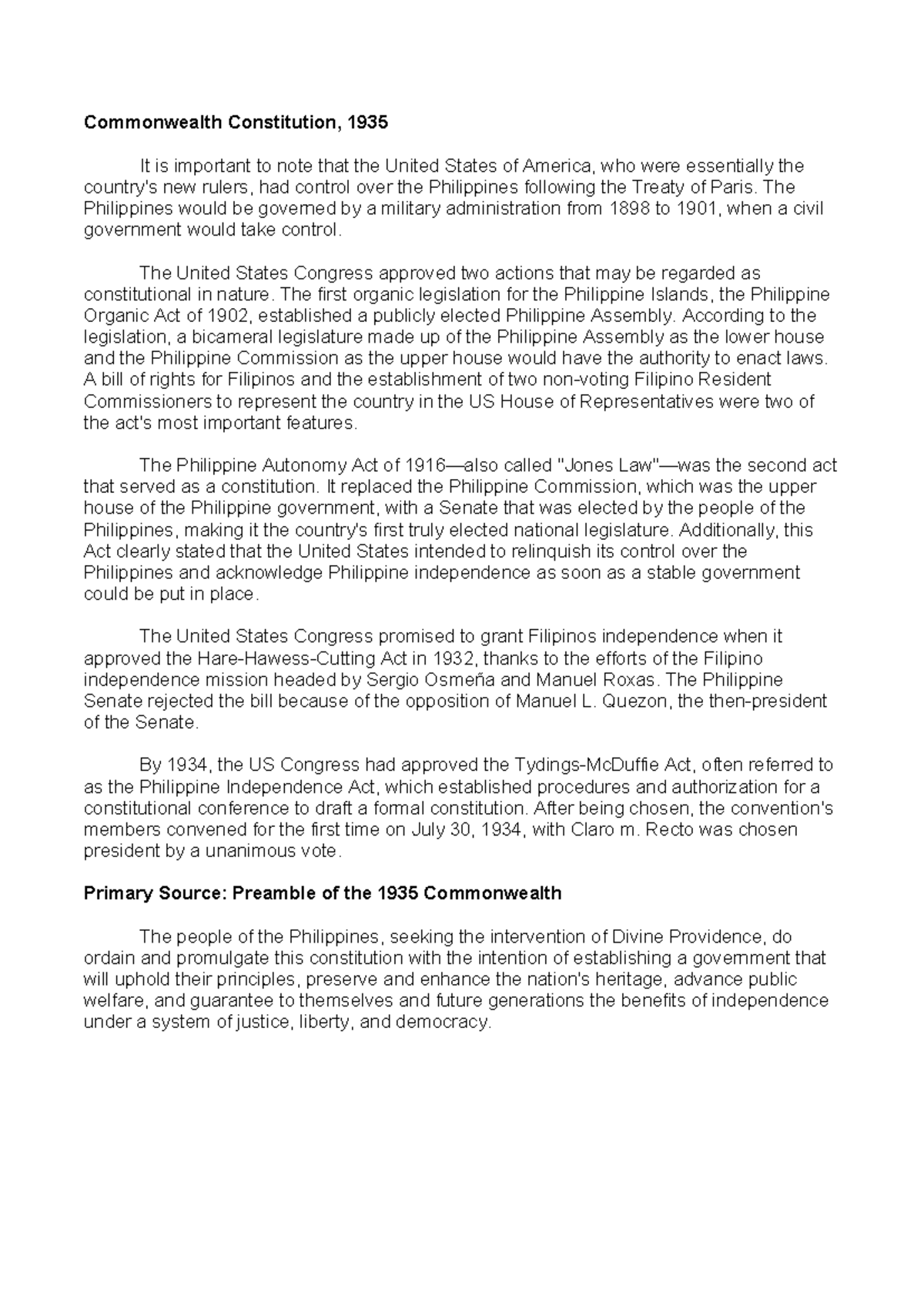 Commonwealth-Constitution - Commonwealth Constitution, 1935 It is ...