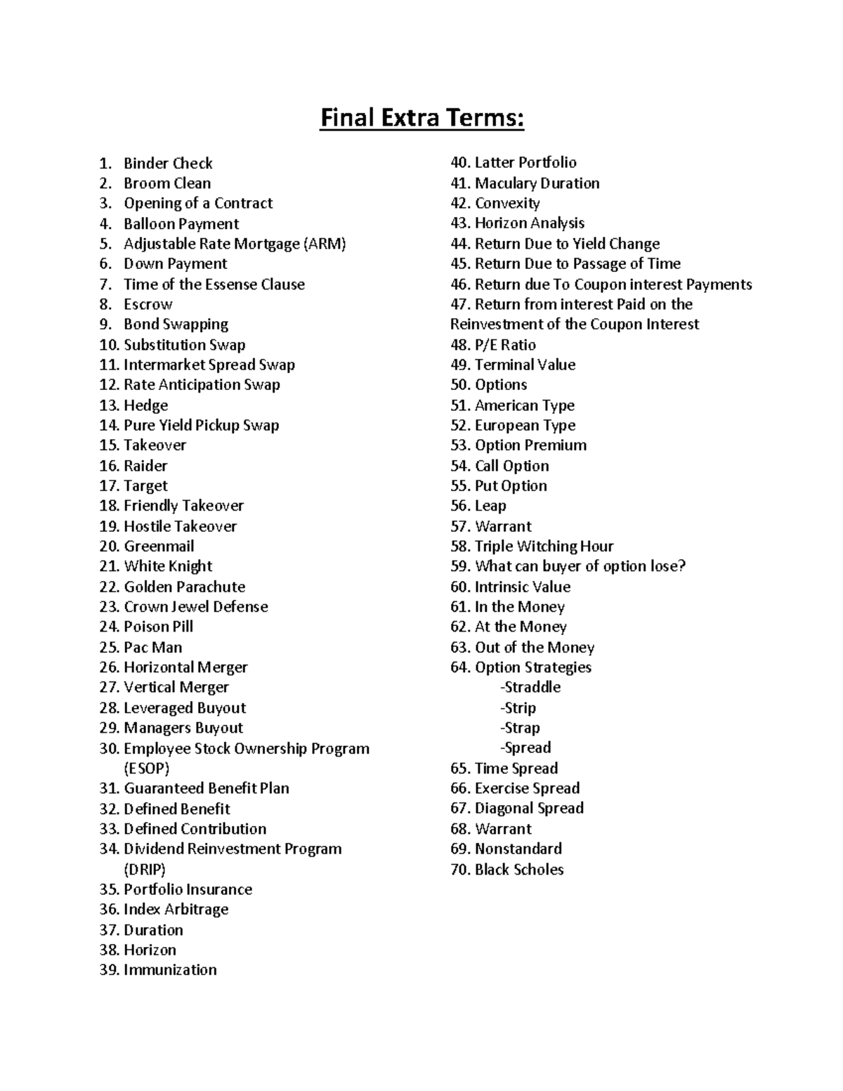 Final Extra Terms - Lecture notes All - Final Extra Terms: Latter ...