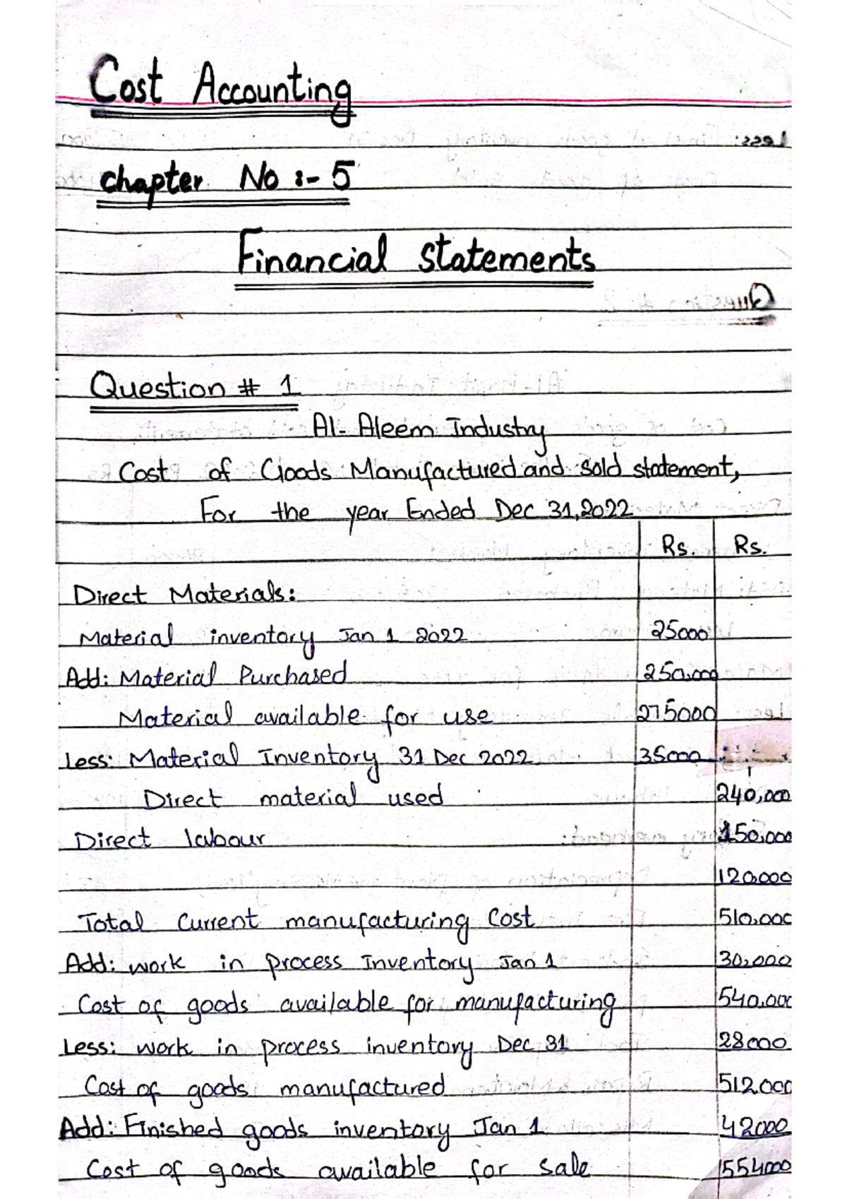 COST Accounting CH#5 - Cost Accounting chapter No 5 Financial ...