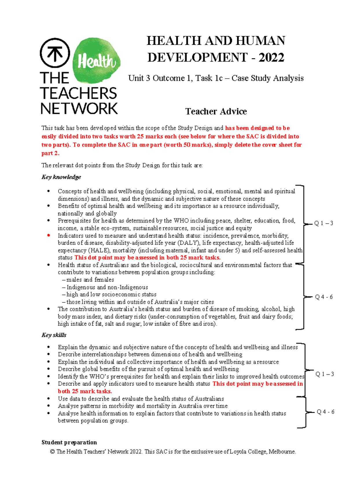 2022 Unit 3 outcome 2 SAC - HEALTH AND HUMAN DEVELOPMENT - 2022 Unit 3 ...
