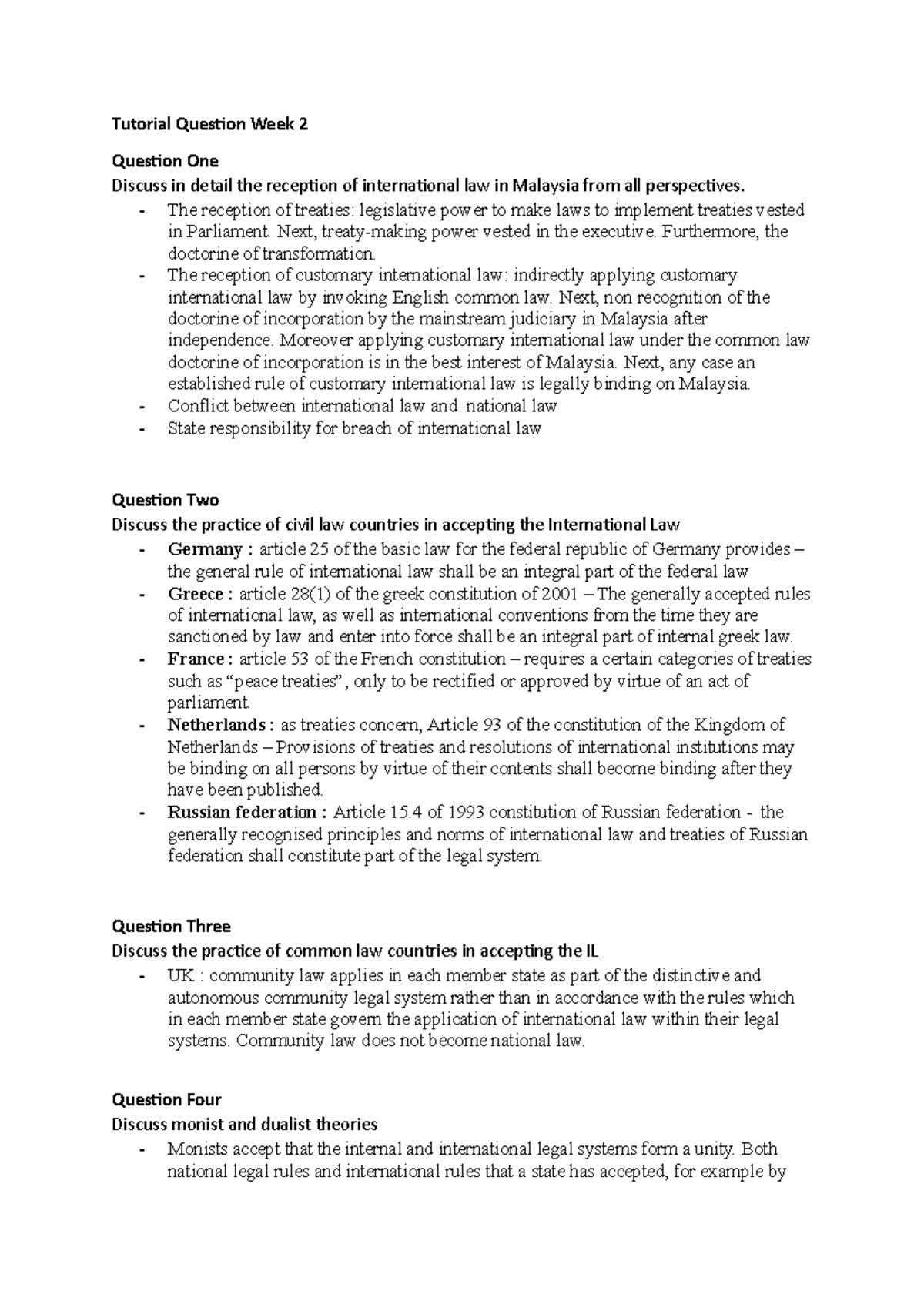 PIL tuto week 2(hank) - Tutorial Question Week 2 Question One Discuss ...
