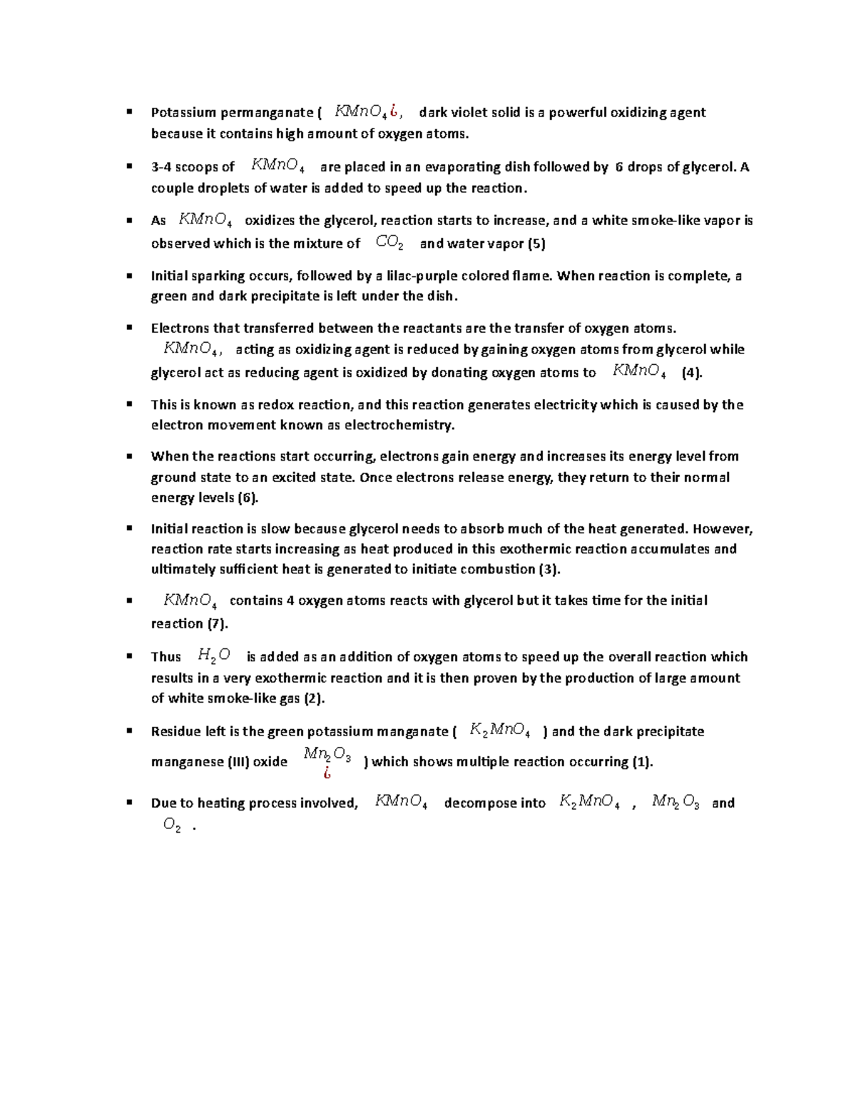 CHEM Poster 8 - CHM1051 - Potassium permanganate ( KMnO 4 ¿ , dark ...