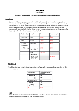 Worksheet Types of data and bar, Pie graphs 1 - ECON505 Business ...