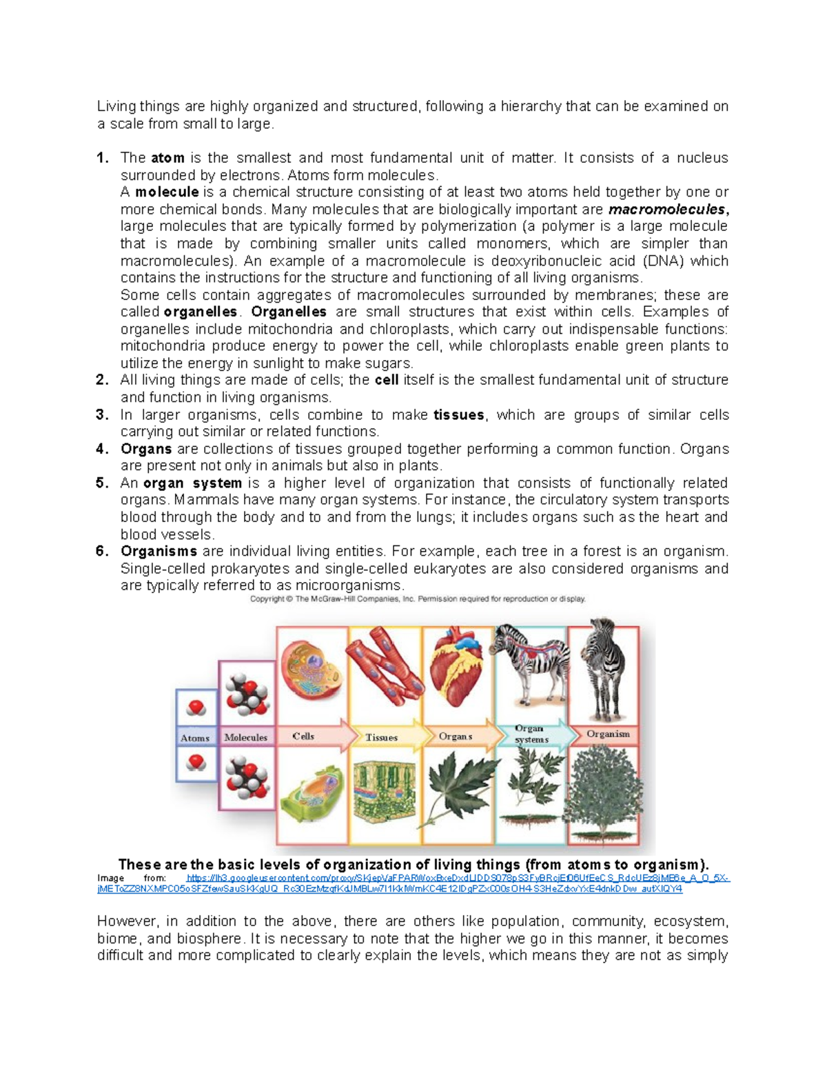 Environmental Science. Module 1 - Living things are highly organized ...