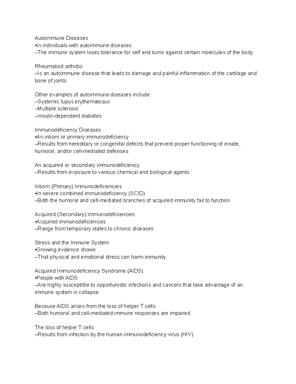 BIOL 113 Ch.43 Section 5* - Autoimmune Diseases •In individuals with ...