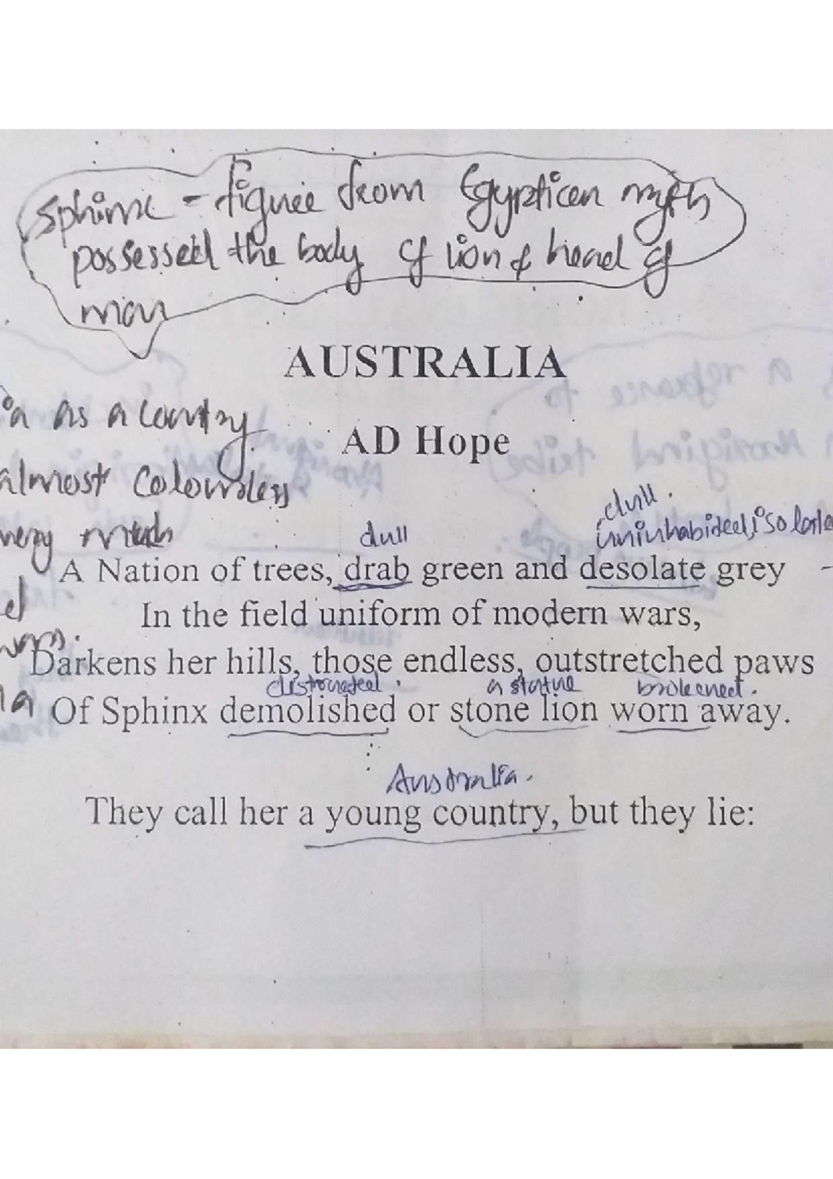 Australia by A.D. Hope - Notes with poetry - Literature in English ...