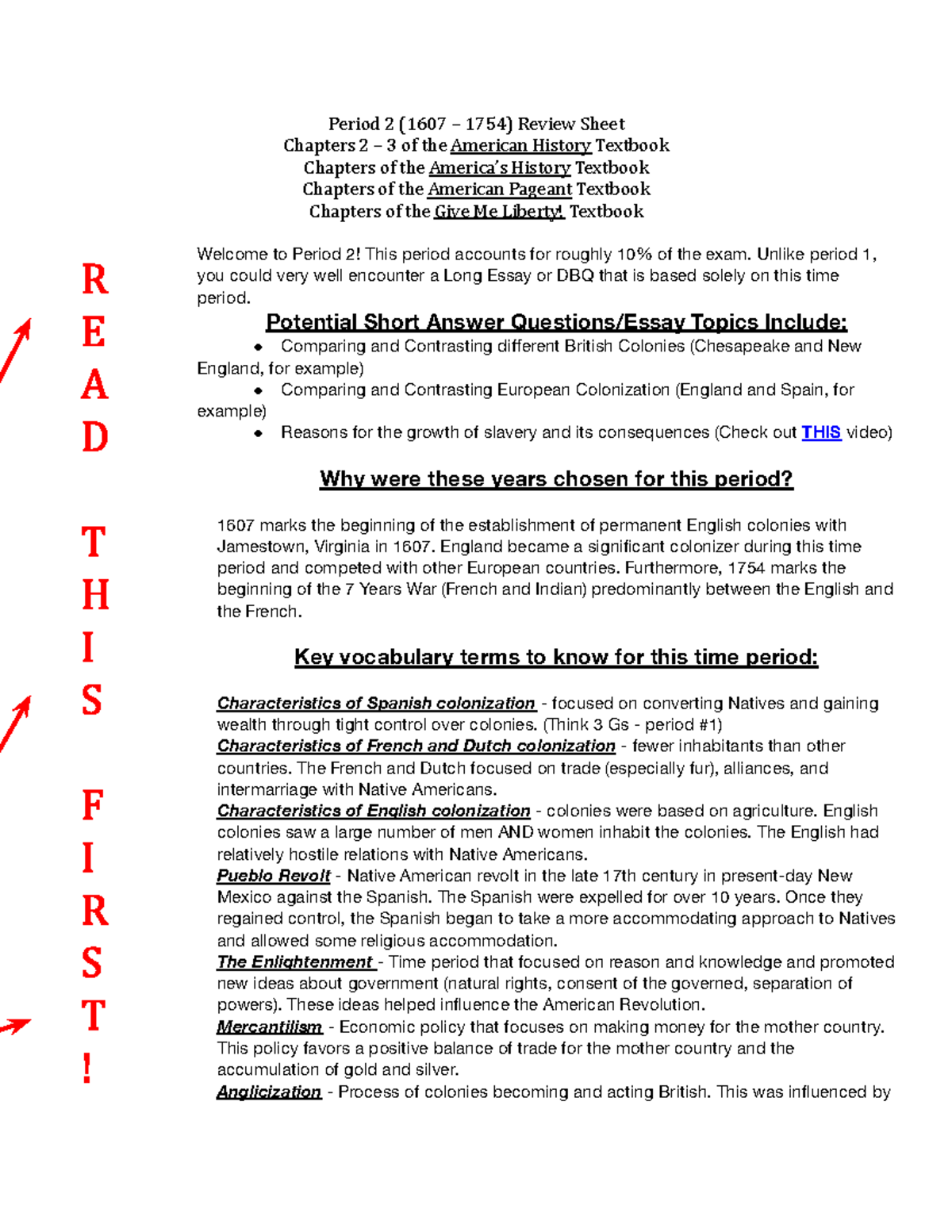 Apush 2021 Extra Credit Period-2-1607-–-1754-Review-Sheet - Google Docs ...