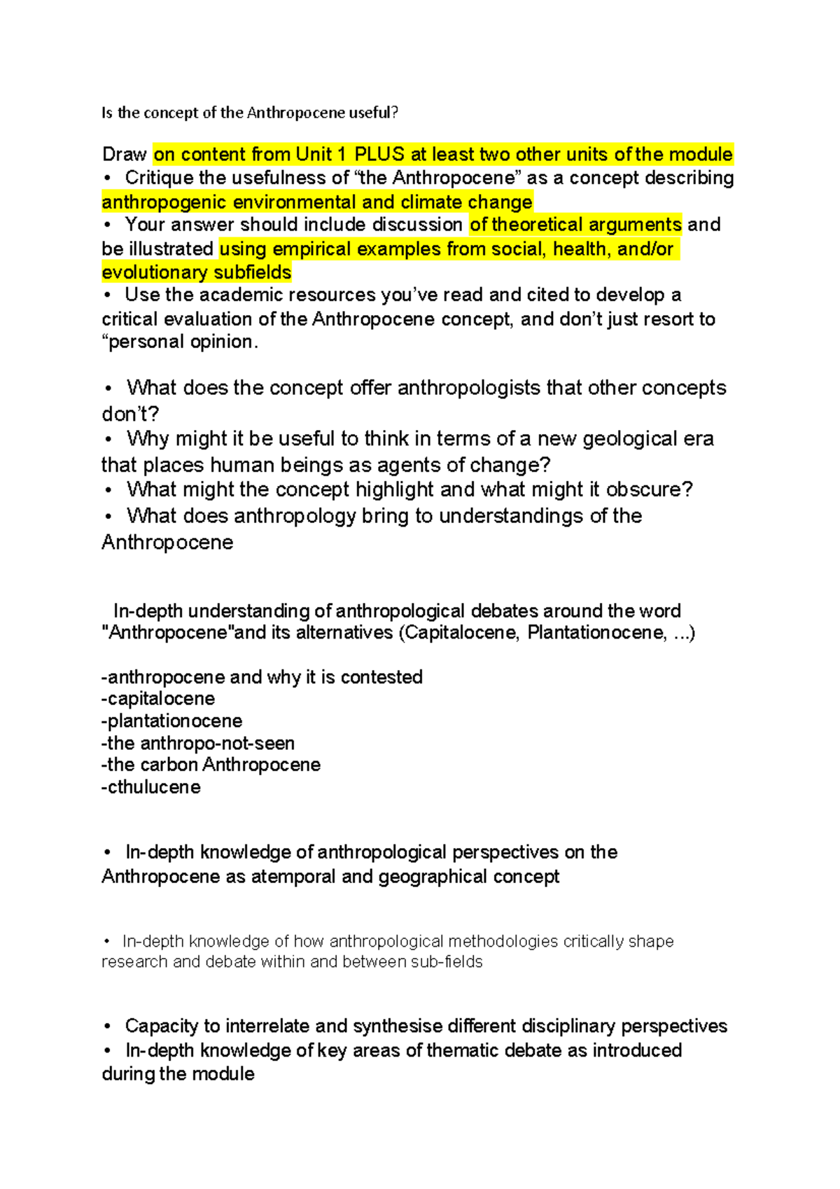 Info sheet - info - Is the concept of the Anthropocene useful? Draw on ...