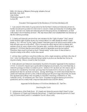 PHIL 320 F 22 Lecture #3 Descartes and the Method of Doubt - PHIL 320 ...