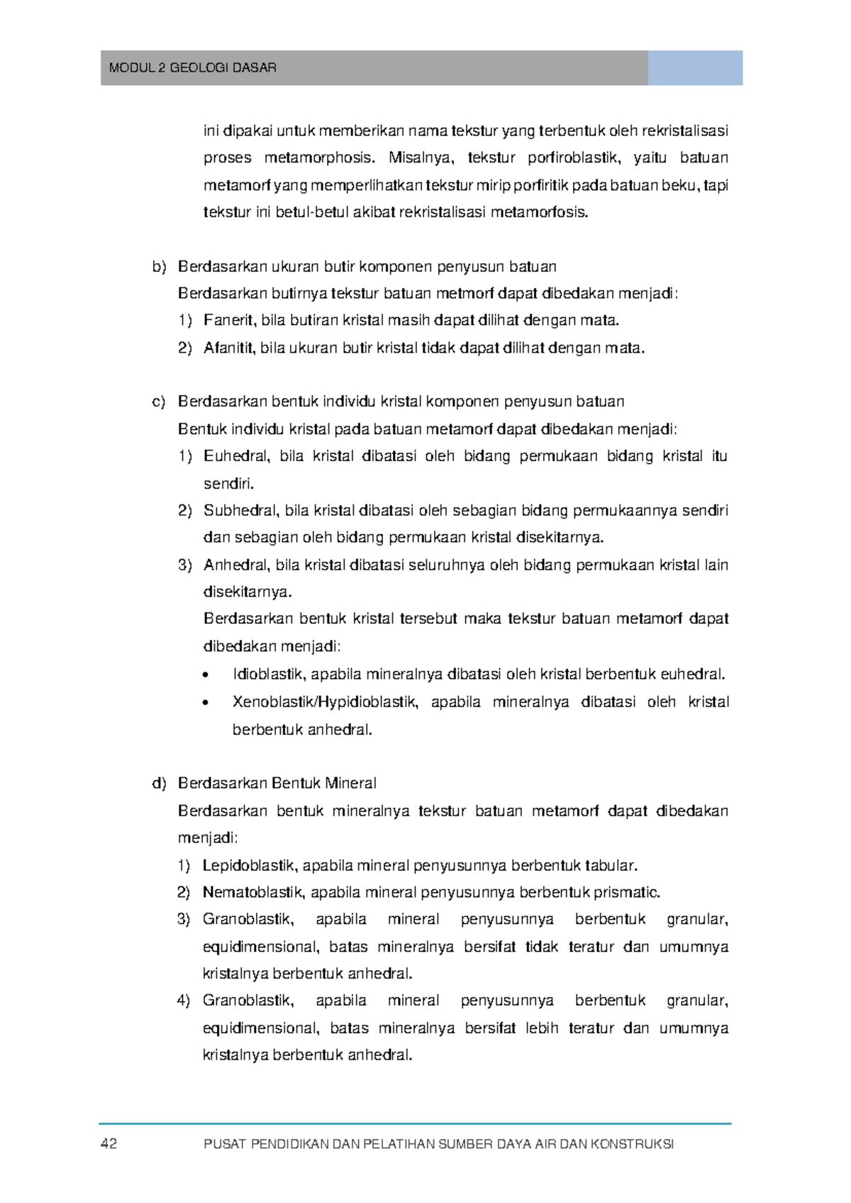 Face0 2 - Tugas geologi - MODUL 2 GEOLOGI DASAR 42 PUSAT PENDIDIKAN DAN ...