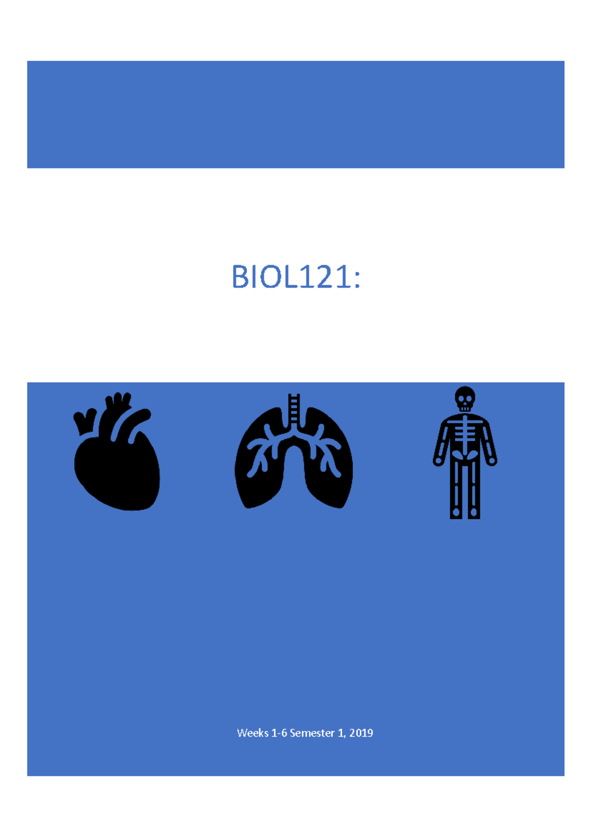 BIOL121 Lectures - Lecture Notes - Weeks 1-6 Semester 1, 2019 BIOL121 ...