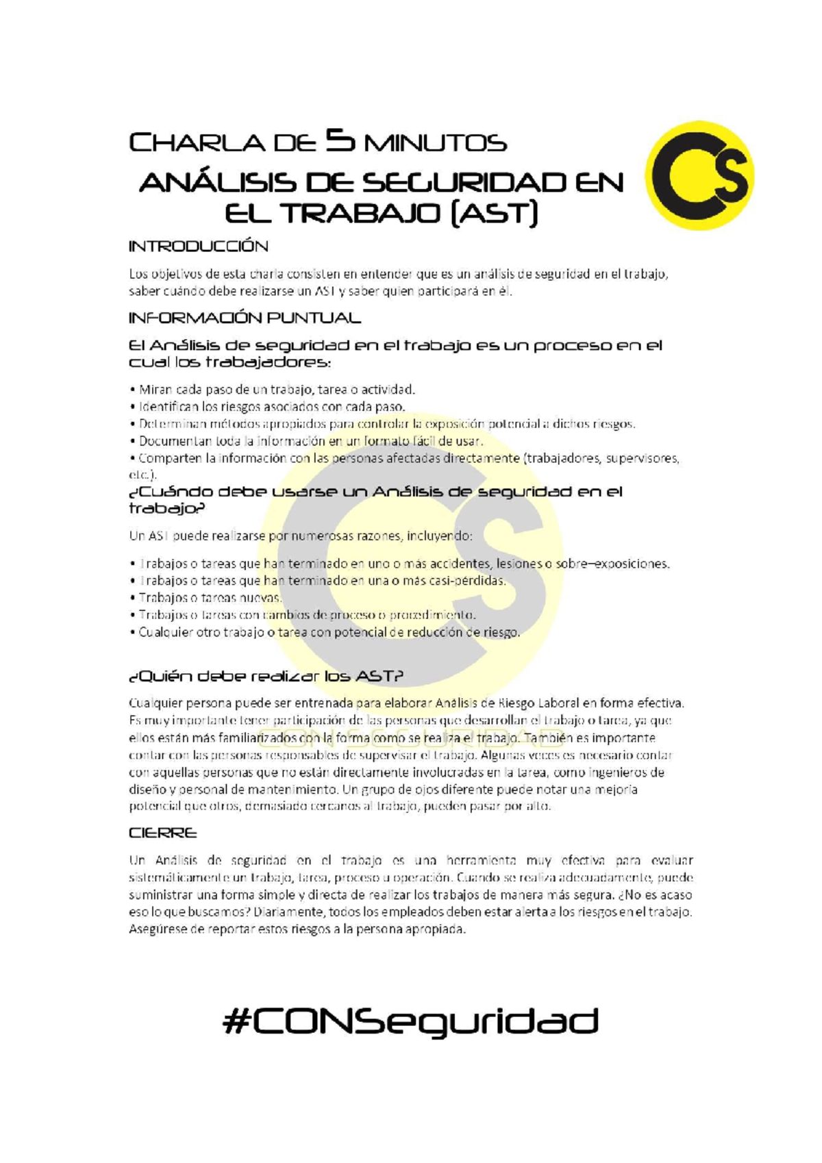 02-09-22 Análisis de Seguridad en el Trabajo (ATS) - Seguridad y salud ...
