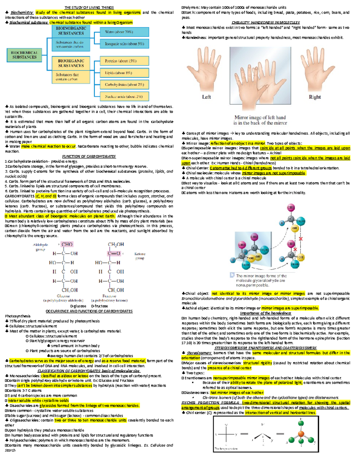 Carbohydrates lecture notes on biochemistry prelim examination part ...