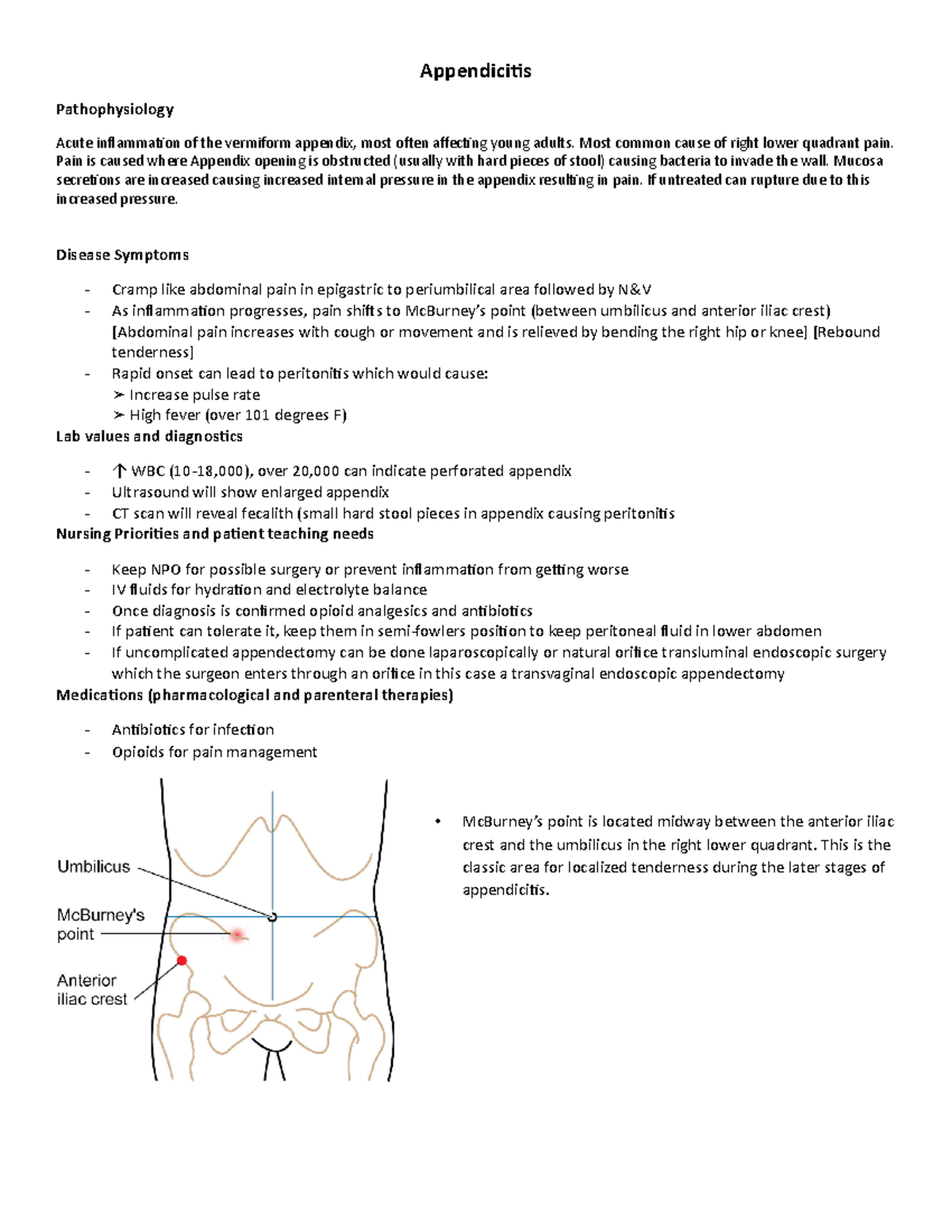 Exam 4 Appendicitis - n/a - Appendicitis Pathophysiology Acute ...