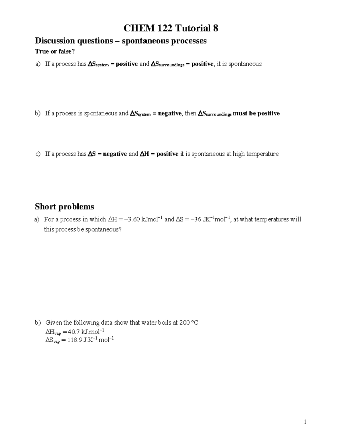 Tutorial 8 - AA - worksheet - 1 CHEM 122 Tutorial 8 Discussion ...