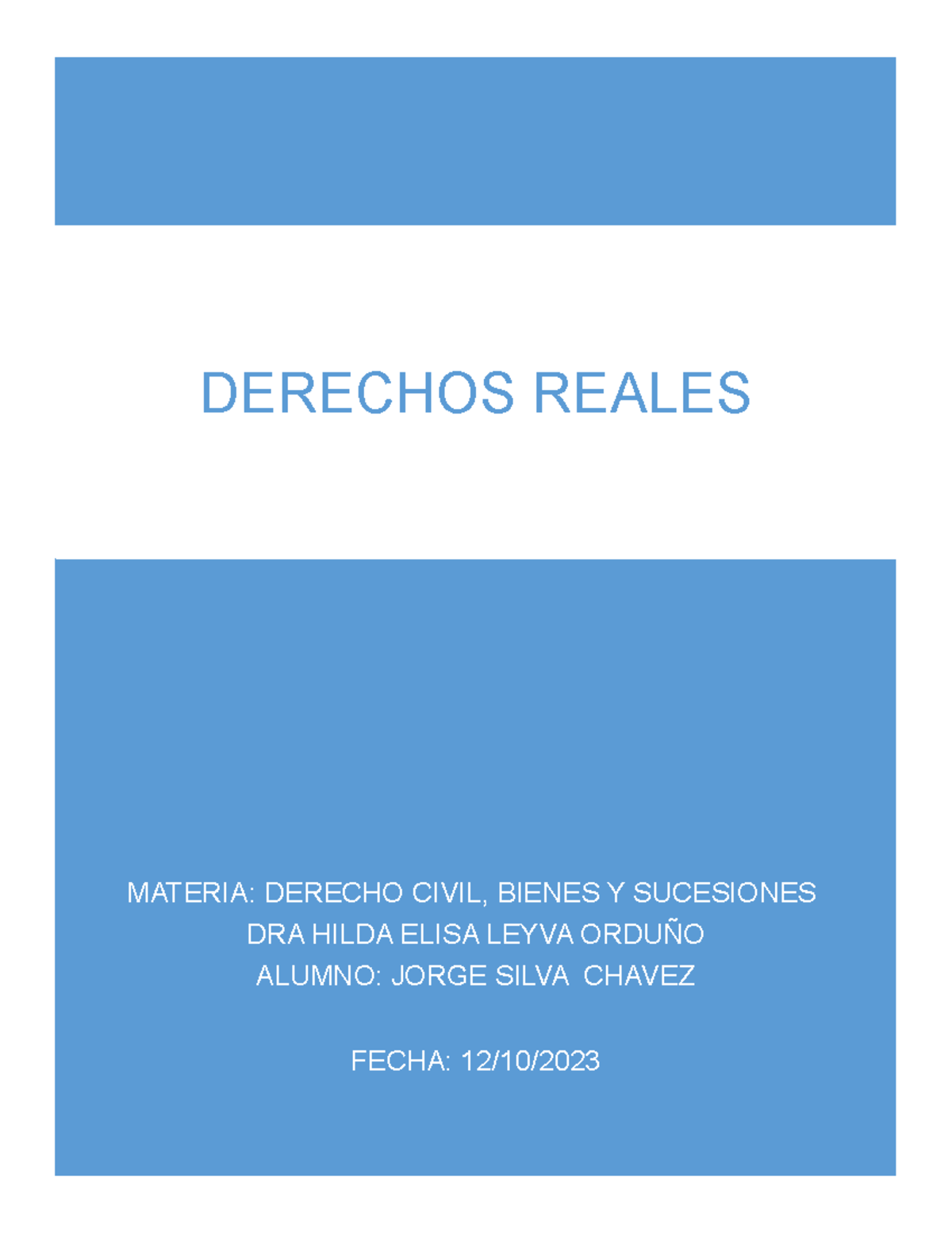 Derecho s Reales - MATERIA: DERECHO CIVIL, BIENES Y SUCESIONES DRA ...