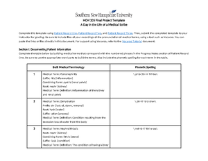 HCM 205 Patient Record Two (1) 11 - ALFRED STATE MEDICAL CENTER 100 ...